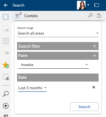 'Search' group | ELO Desktop Client