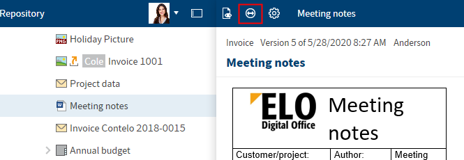 'View' group | ELO Desktop Client