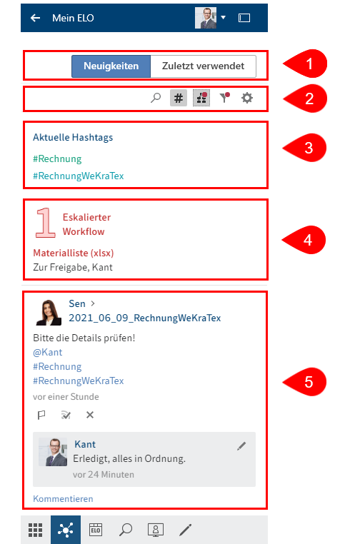 Programmoberfläche | ELO Desktop Client