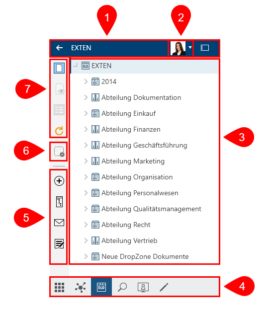 Programmoberfläche | ELO Desktop Client