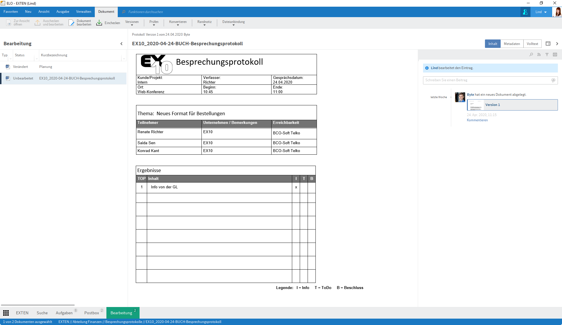 Programmoberfläche | ELO Java Client