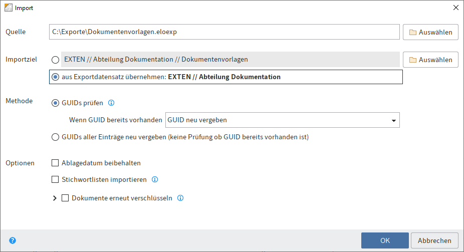 Tab 'Ausgabe' | ELO Java Client
