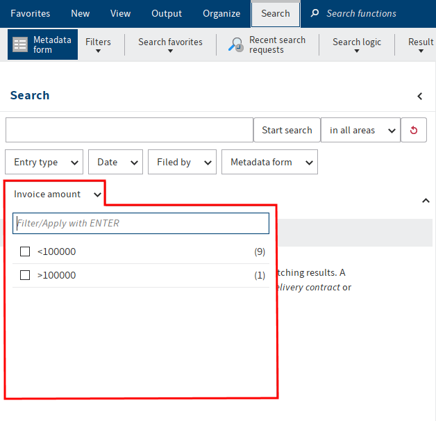 'Search' tab | ELO Java Client