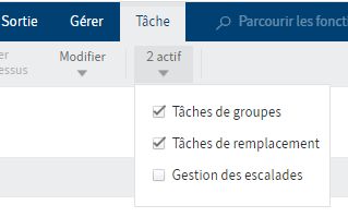 Onglet 'Tâche' | Client Web ELO