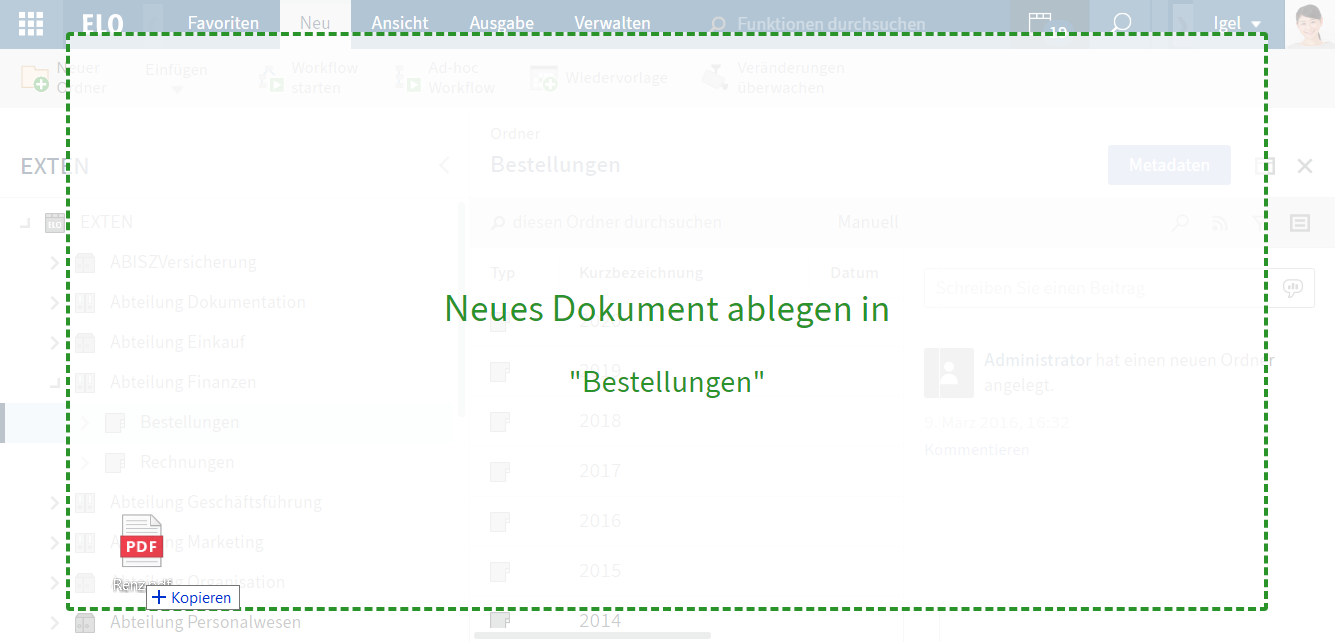 Navigation und Bedienung | ELO Web Client